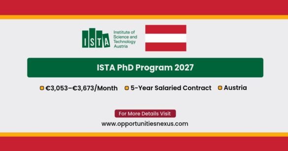 ISTA PhD Program 2027 in Austria | €3,053-€3,673/Month